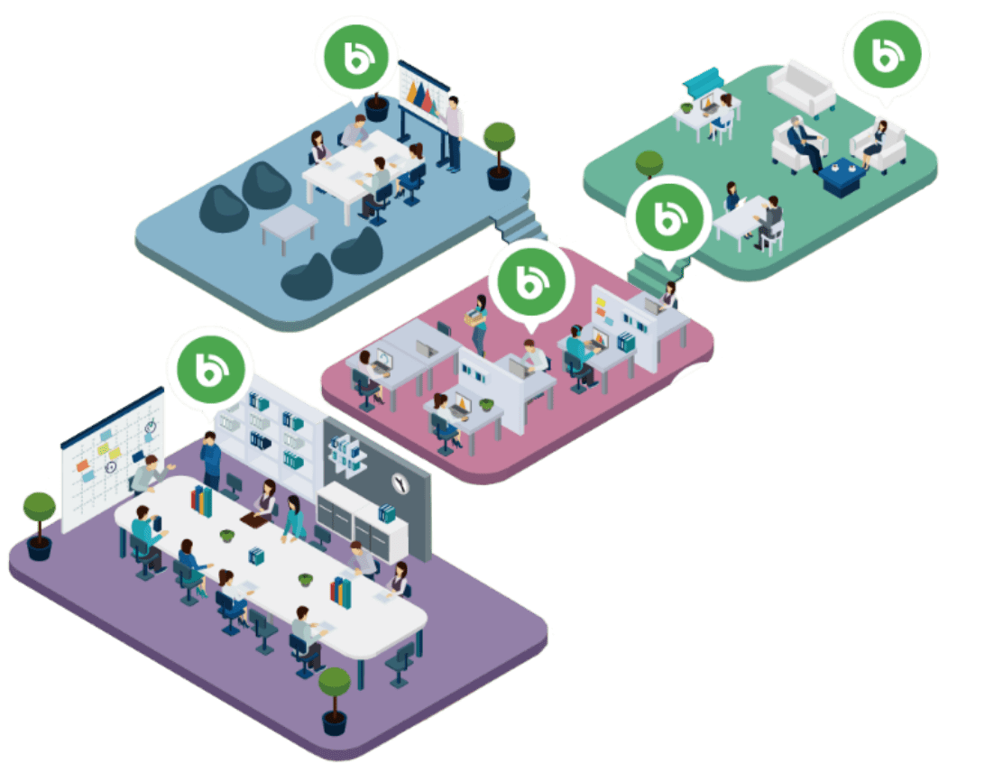 Beacapp Here(屋内位置情報サービス) | 所在地見える化でオフィス内の在席管理 | オフィス DX